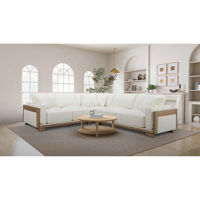 Gilman Creek 3 piece Fabric Sectional Cream Urban Wholesale