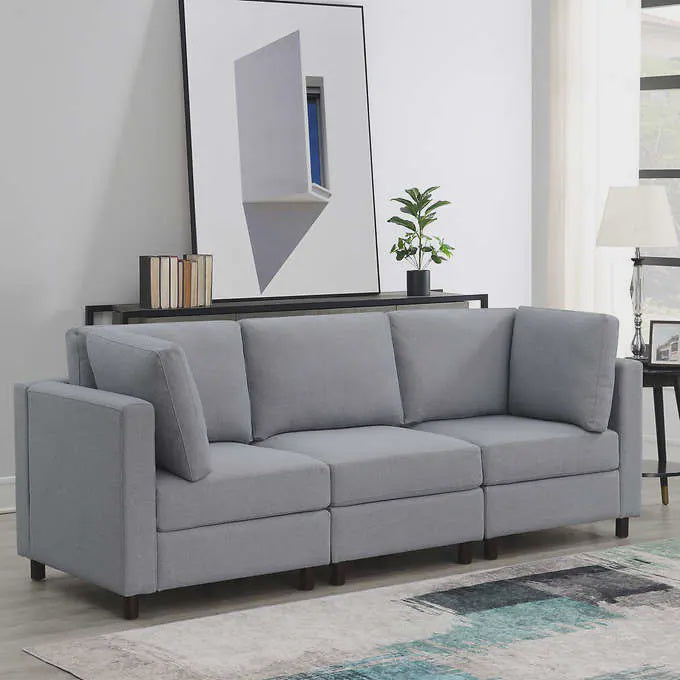 Modern 3-piece Light Grey Modular Sofa – Urban Wholesale